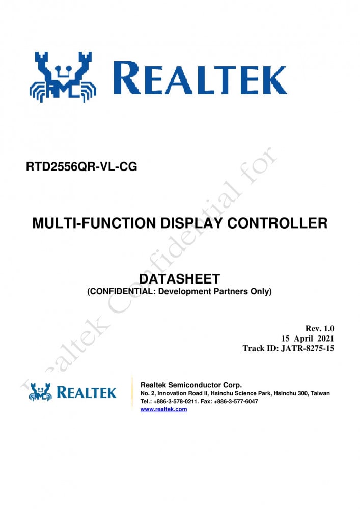 RTD2556QR-VL-CG datasheet page 1