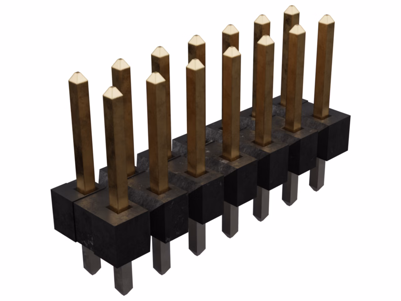 C-Grid Header, 2.54mm Pitch, Through Hole, Dual Row, Vertical, 14 Circuits, 0.75µm Gold (Au) Plating, Tray Packaging, Lead-Free for sale