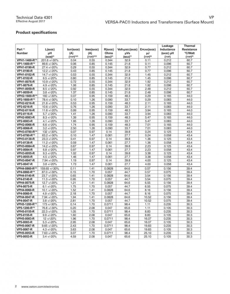 EATON VERSA-PAC datasheet page 2