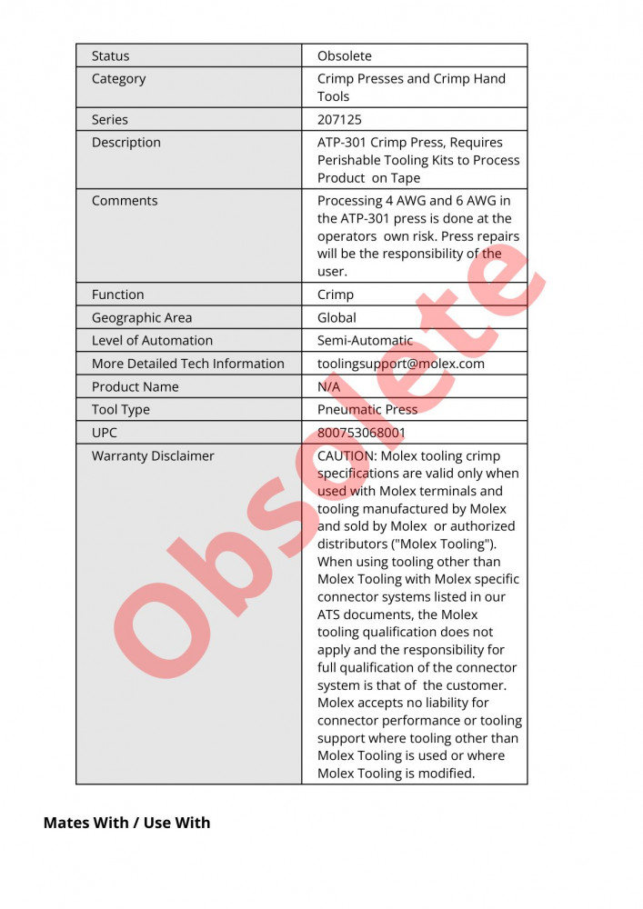 Document page 2 for MOLEX 192280030