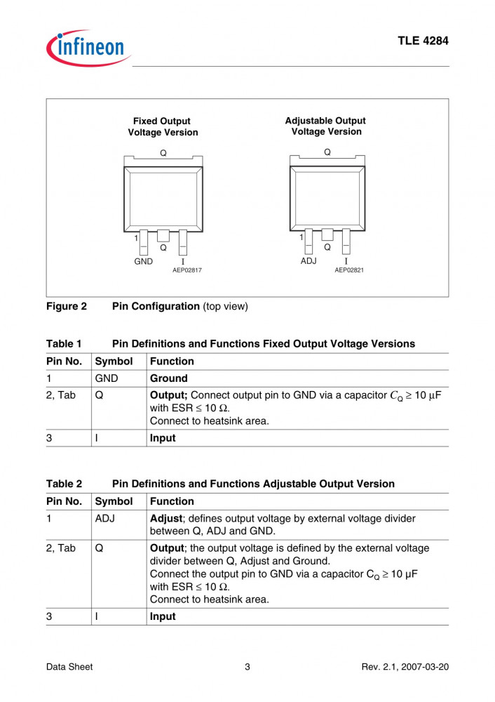 TLE4284DV datasheet page 3
