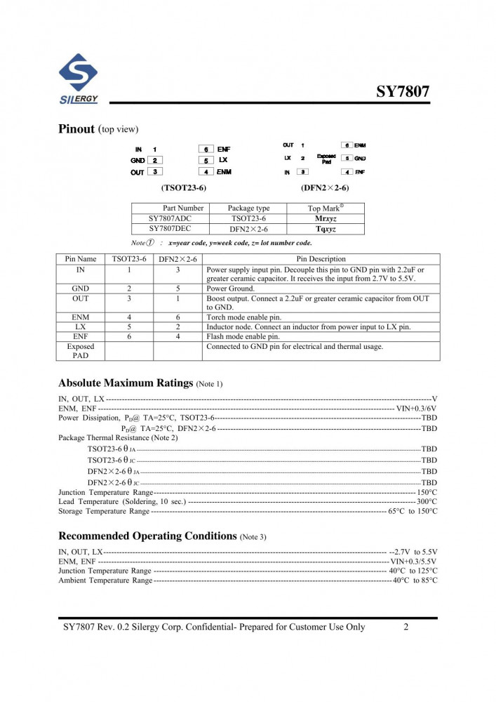 SY7807ADC datasheet page 2