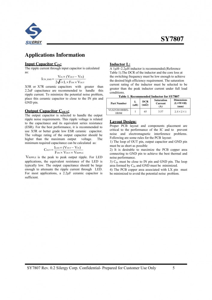 SY7807ADC datasheet page 5