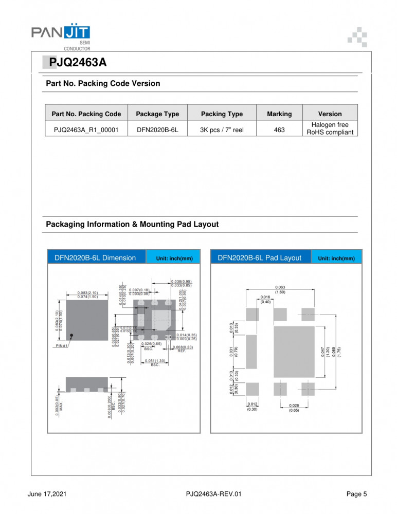 PJQ2463A datasheet page 5