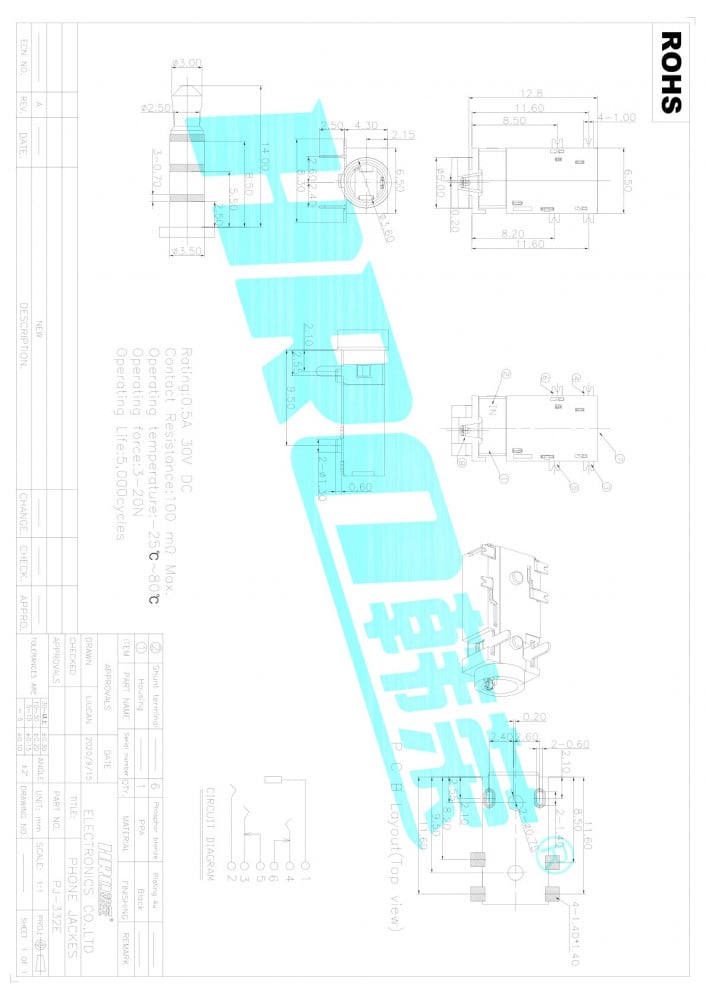 PJ-332E technical drawing preview