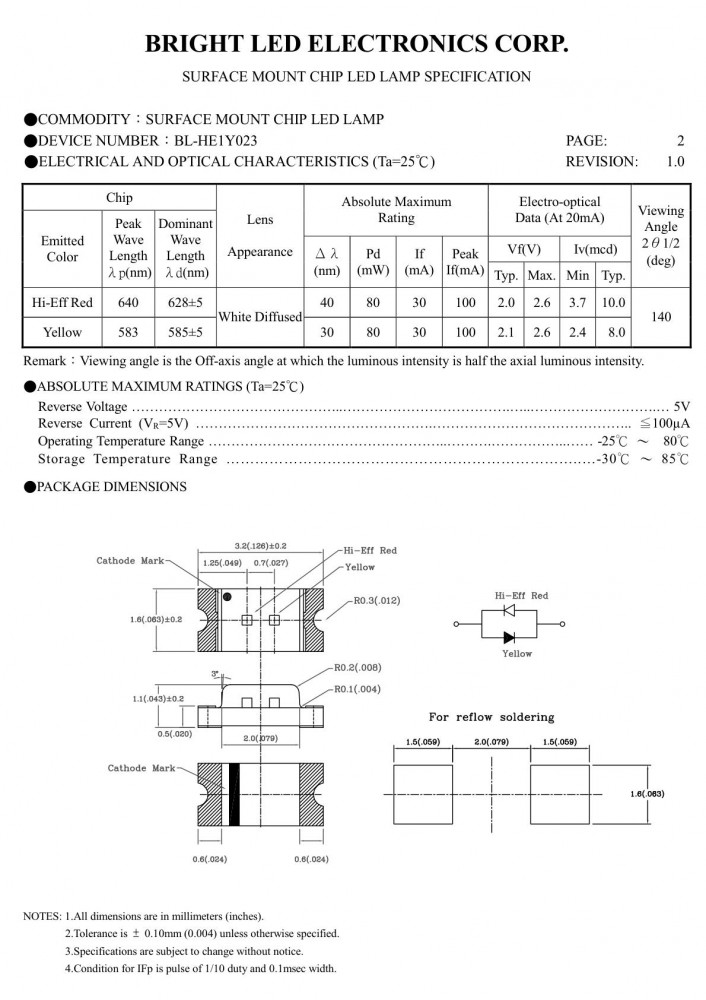BL-HE1Y023 technical specification page 1