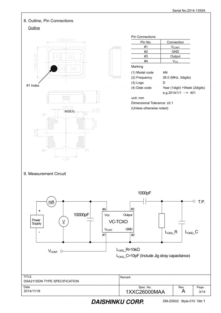 DSA211SDN specification page 4