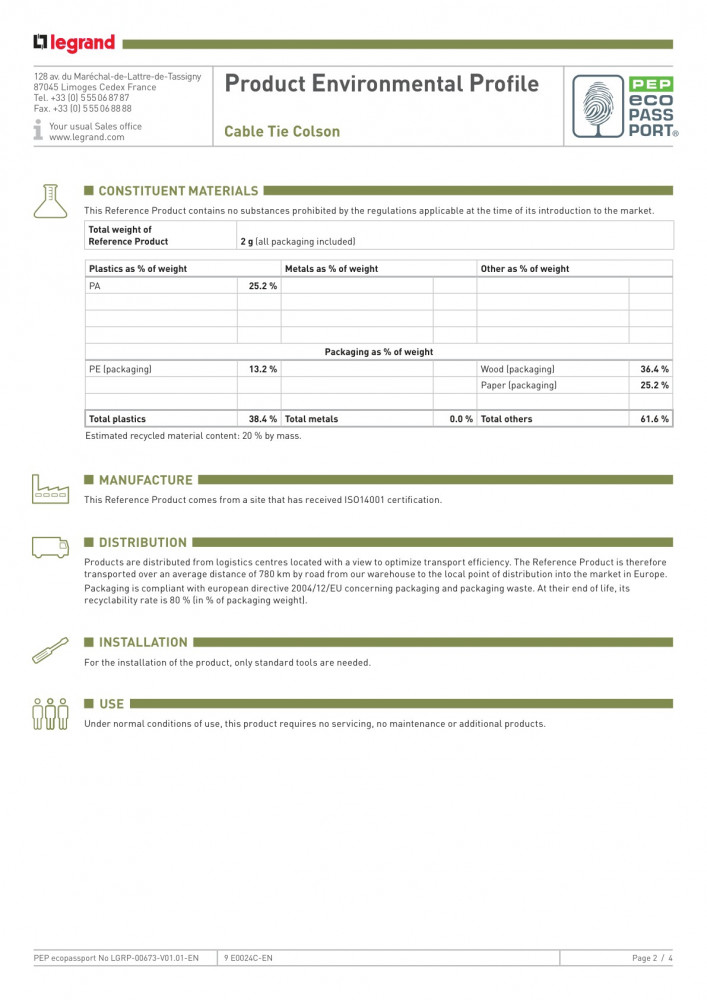 Legrand product document page 2