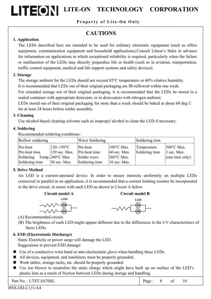 LTST-E670SL datasheet page 8