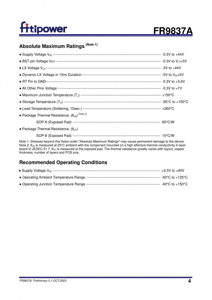 FR9837ASP datasheet page 4