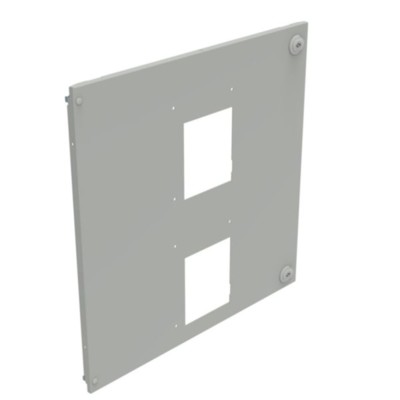 Metal solid faceplate XL³ 4000 - Cable sleeve plate H600 C.S - Steel IK07 powder-coated - 350x600mm - Halogen free grey RAL7035