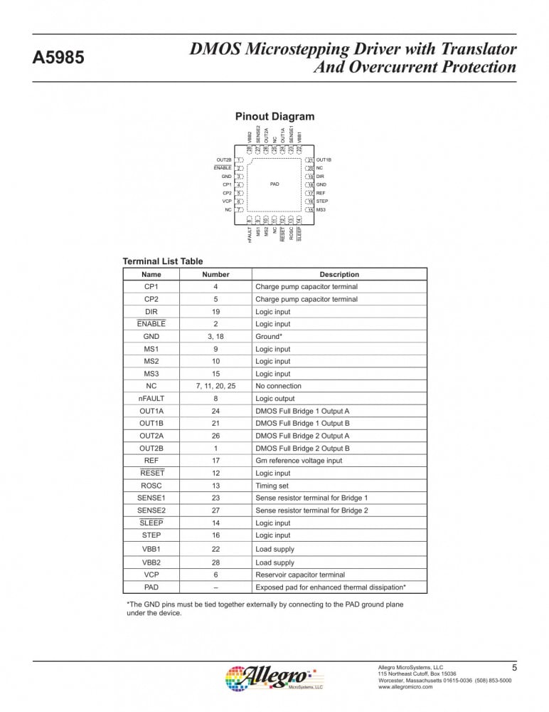 A5985 datasheet page 5