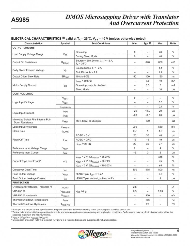 A5985 datasheet page 6