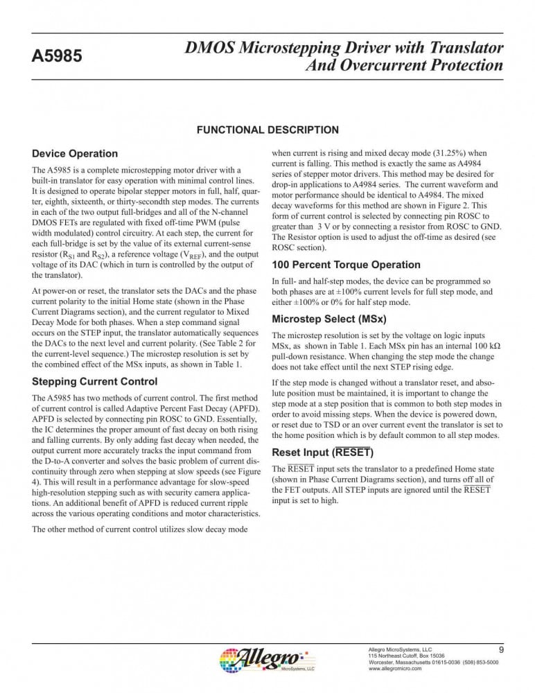 A5985 datasheet page 9