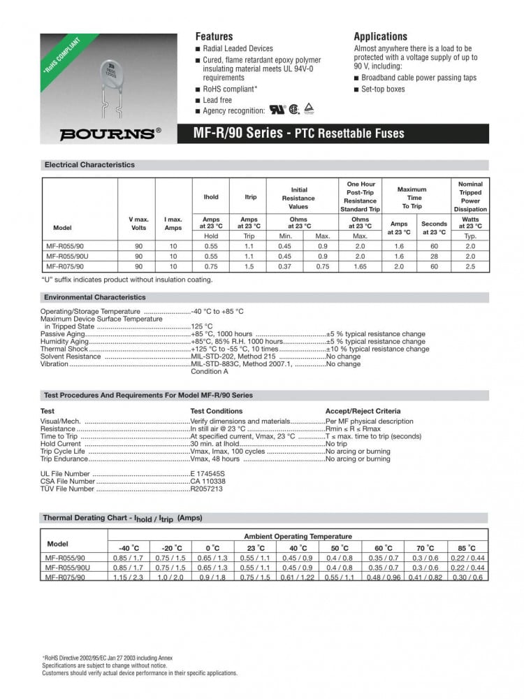 MF-R055/90 series datasheet page 1