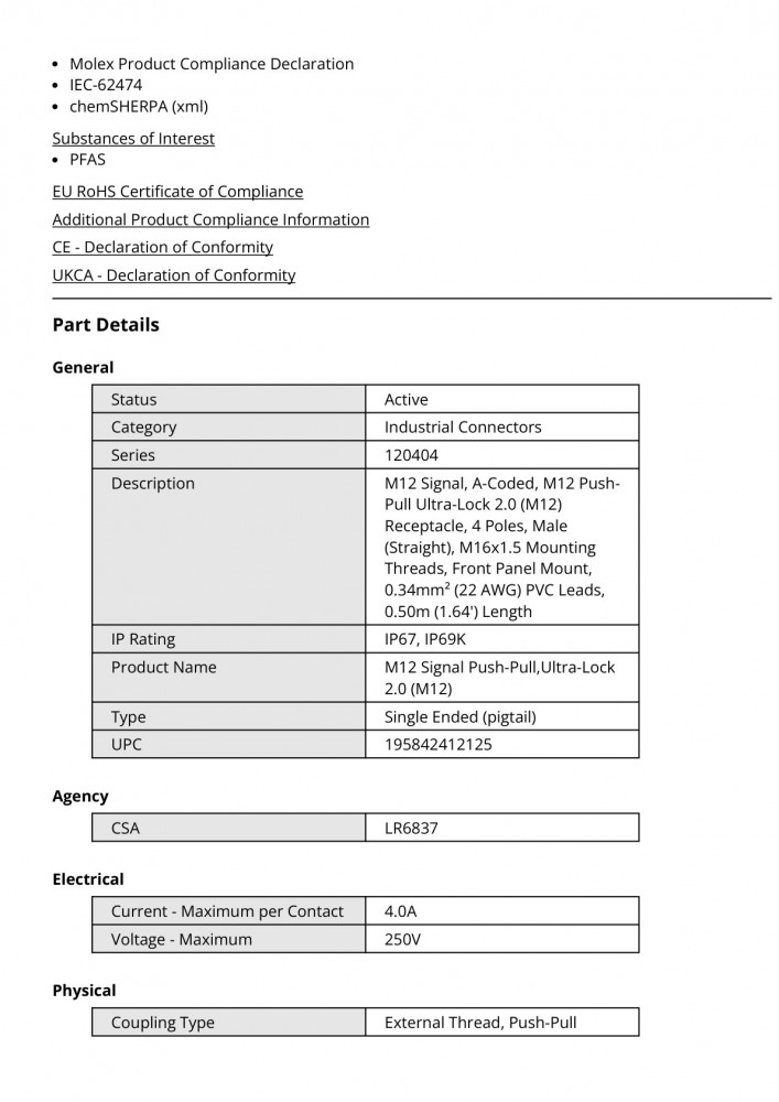 Molex product specification, page image 2