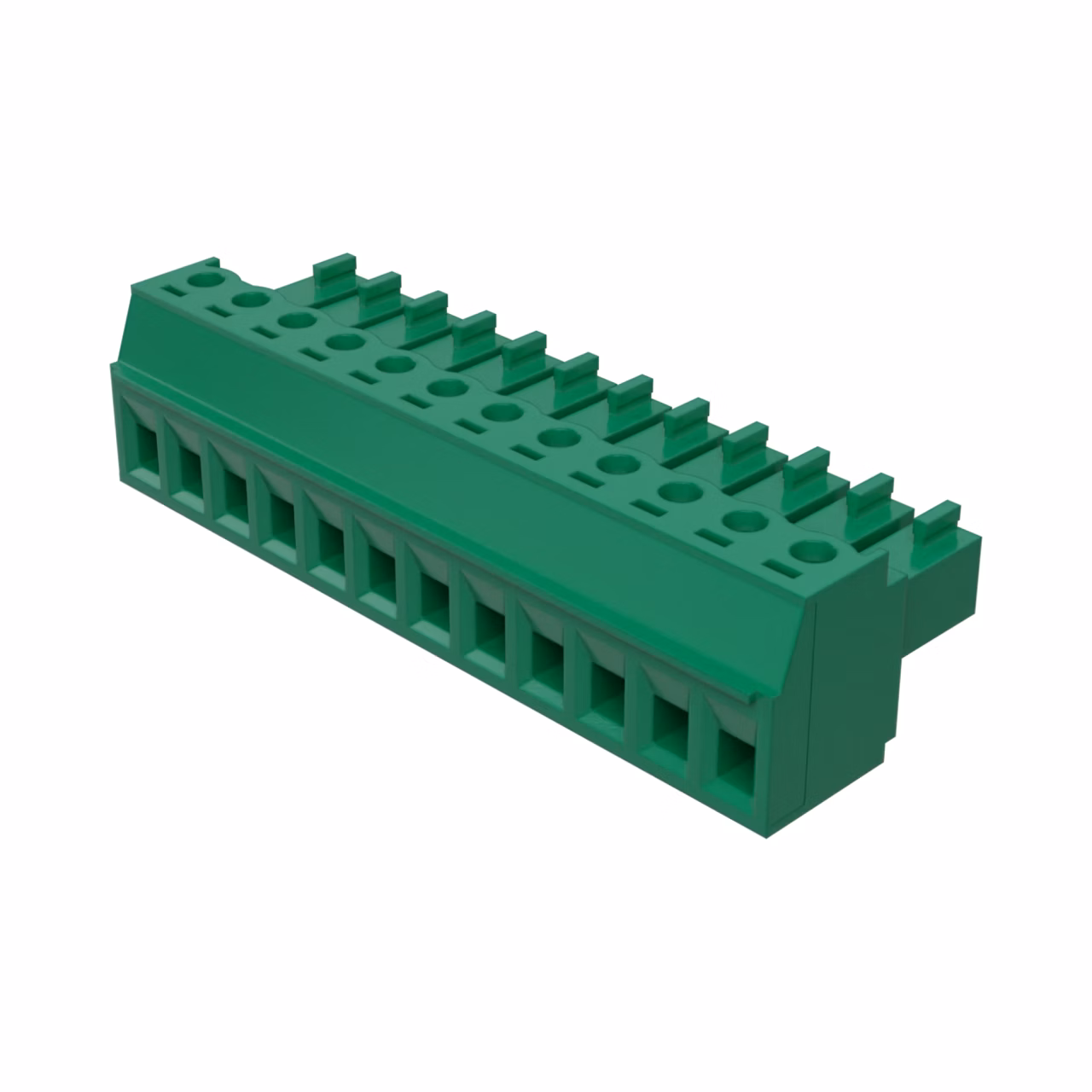 3.81mm Pitch Eurostyle Horizontal Plug, with Standard Imprinting, Green Housing, Gold (Au) Plated, 12 Circuits for sale