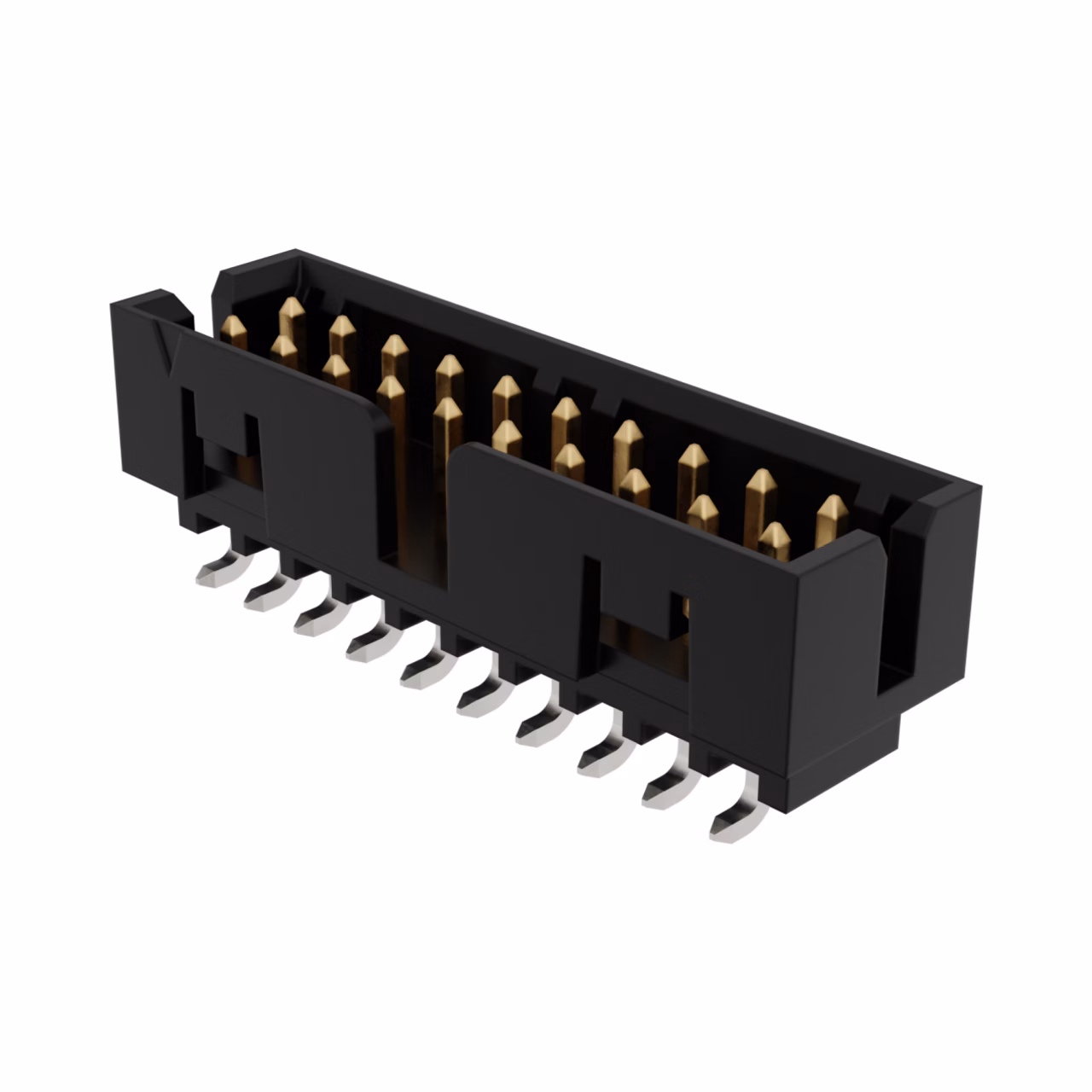 2.00mm Pitch, Milli-Grid PCB Header, Dual Row, Vertical, Surface Mount, Shrouded, 20 Circuits, 0.38µm Gold (Au) Plating, Dual Side Slots, Dual Friction Locks, Center Polarization, with Cap, Tube for sale