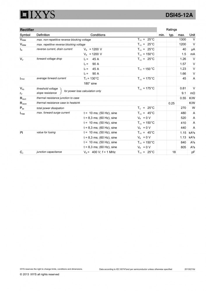 DSI45-12A datasheet page 2