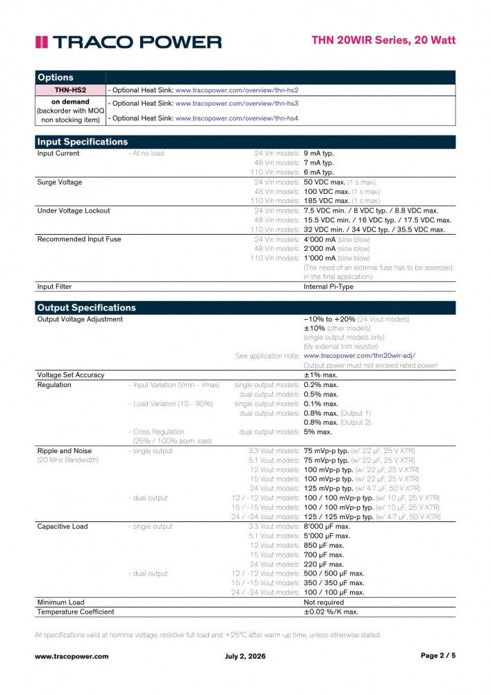 THN 20WIR datasheet page 2