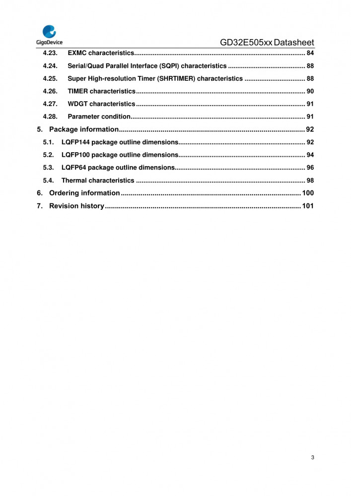 GD32E505VET6 datasheet page 4