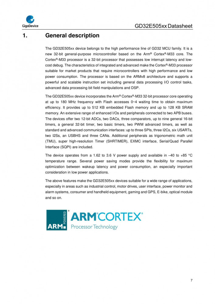 GD32E505VET6 datasheet page 8
