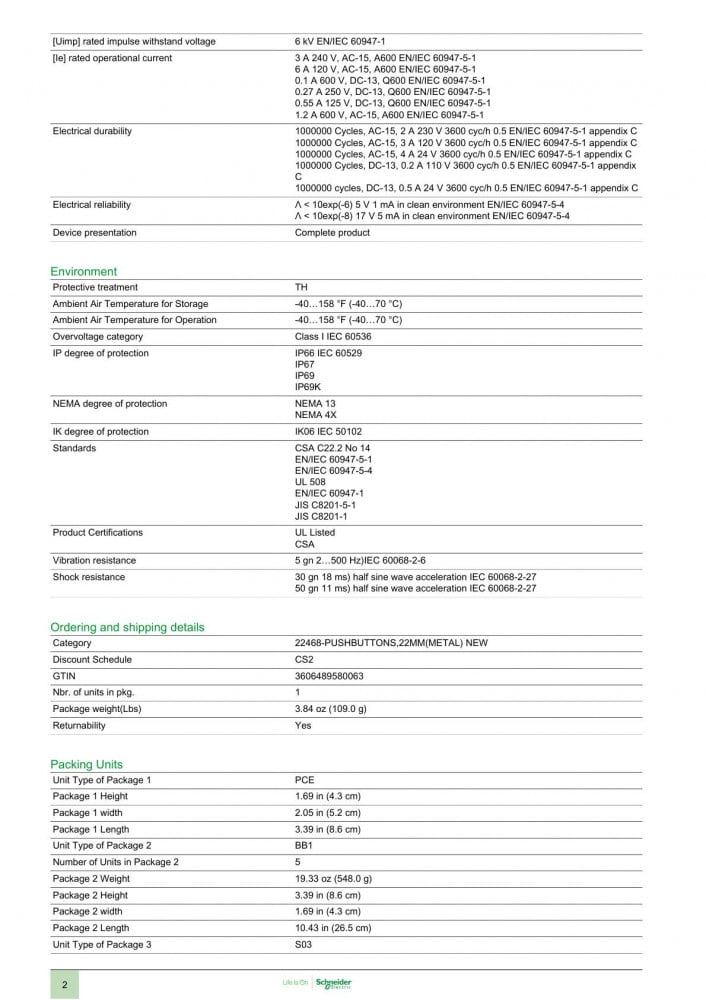 XB4FA21 technical document page 2