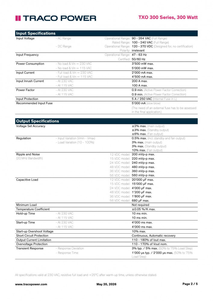 TXO 300 technical document page 2