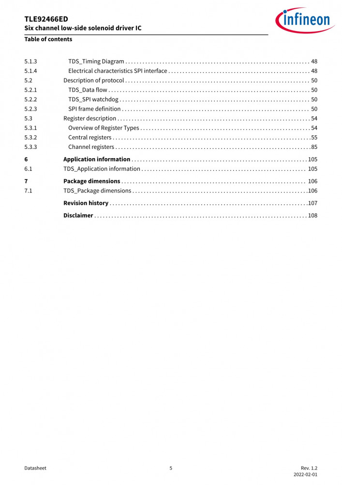 TLE92466ED technical document page 5
