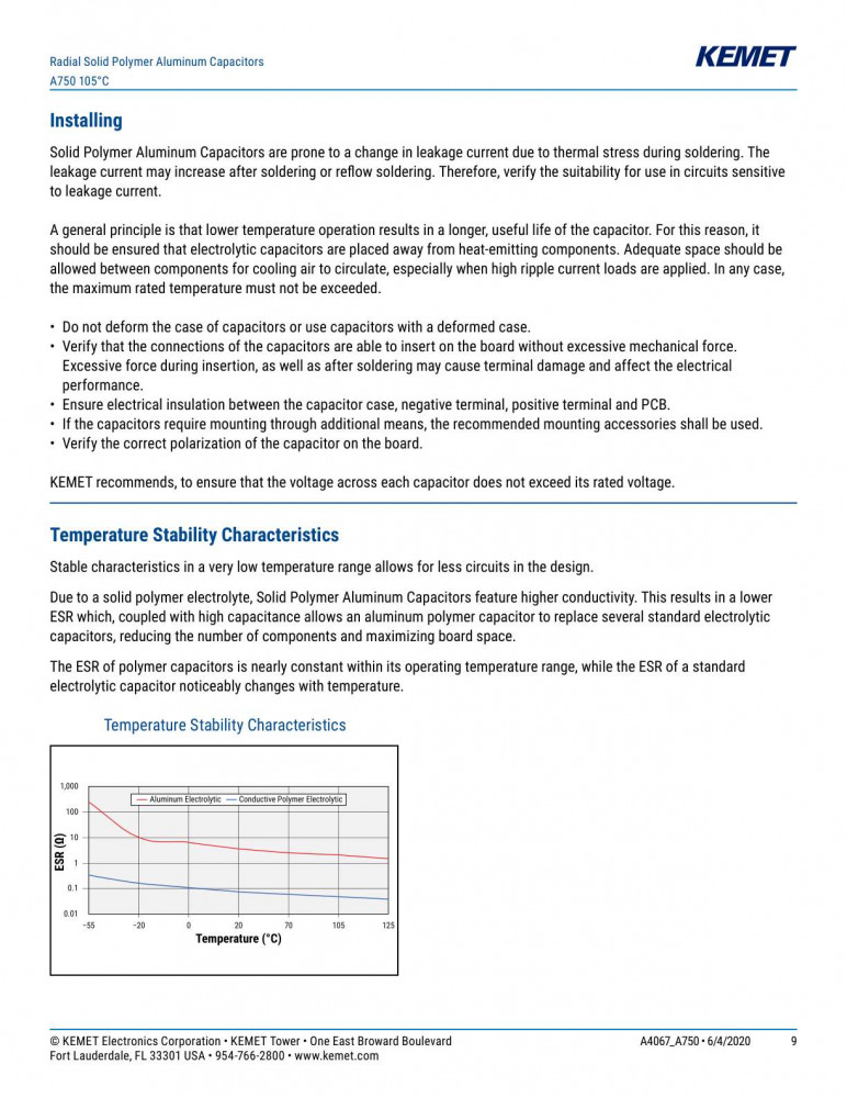 KEMET A750 datasheet page 9