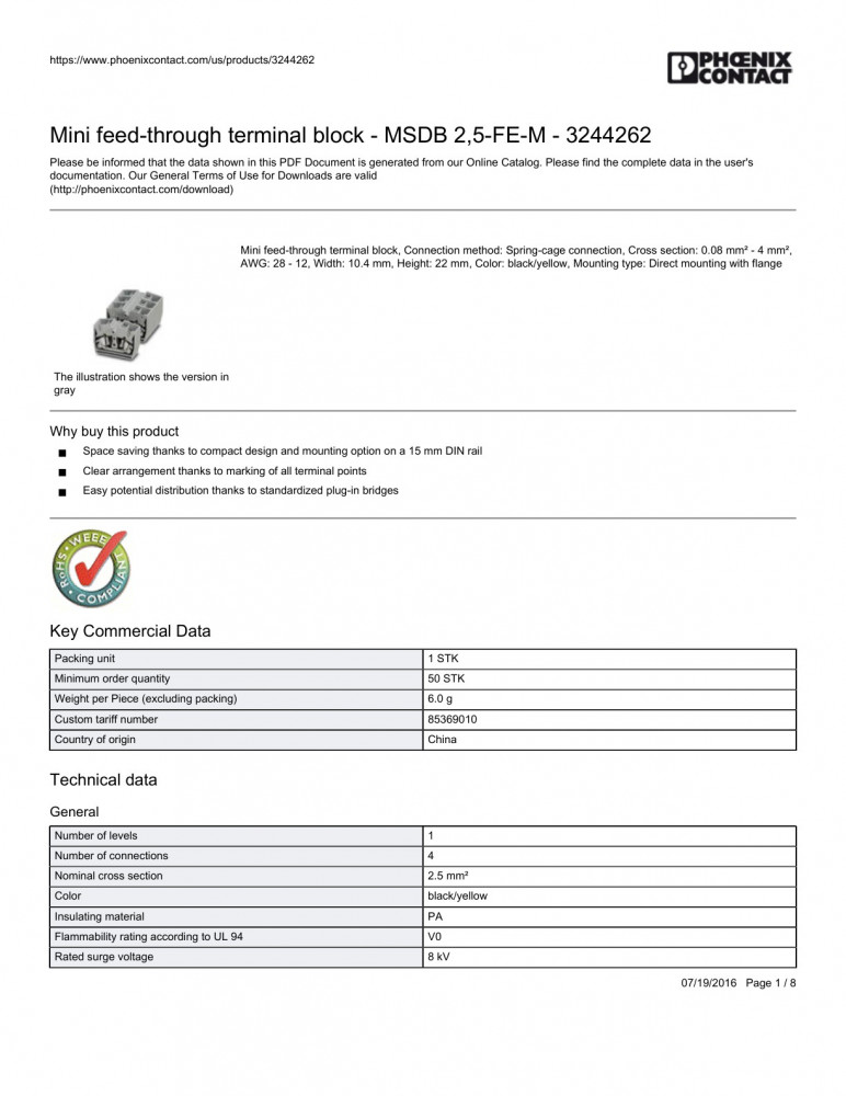 Phoenix Contact 3244262 technical document page 1