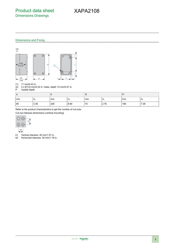 XAPA2108 technical document page 3