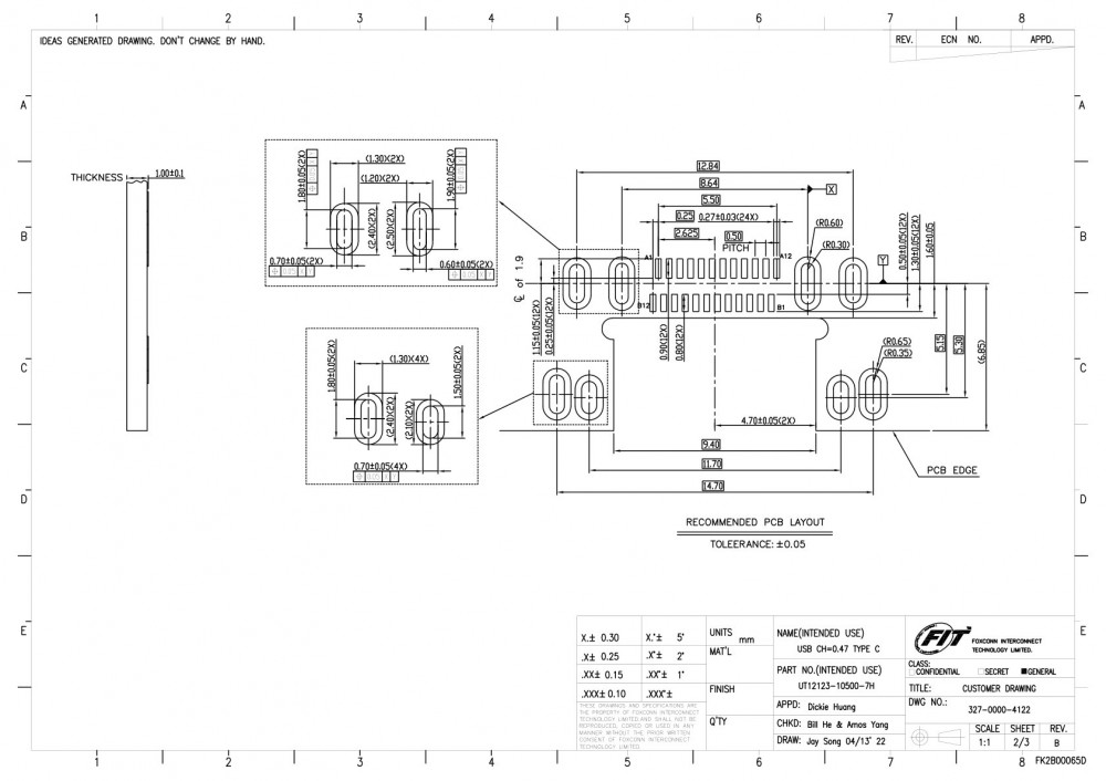 FOXCONN UT12123-10500-7H customer drawing page 2