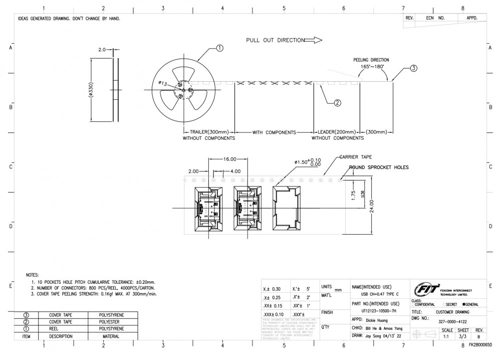 FOXCONN UT12123-10500-7H customer drawing page 3