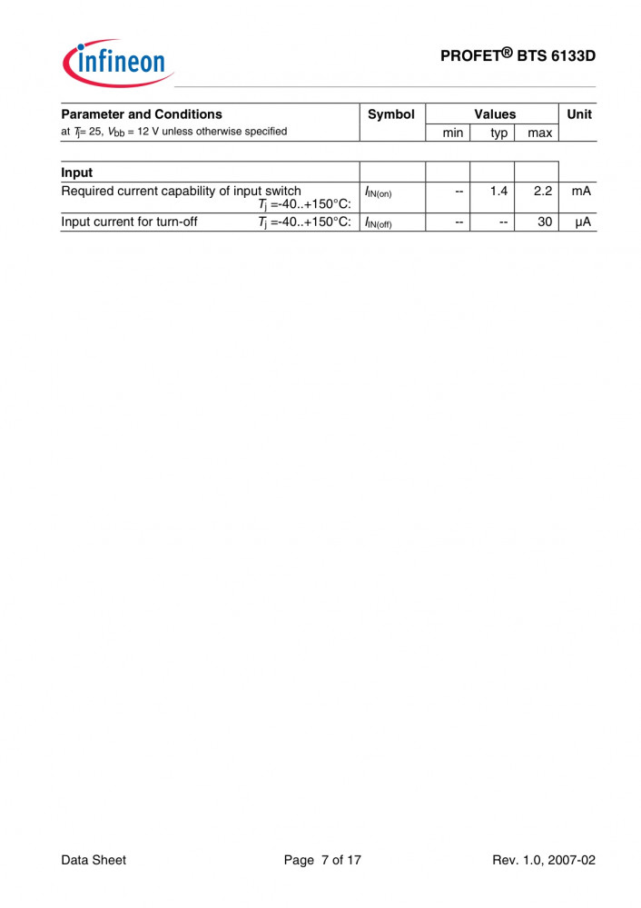 BTS6133D datasheet page 7