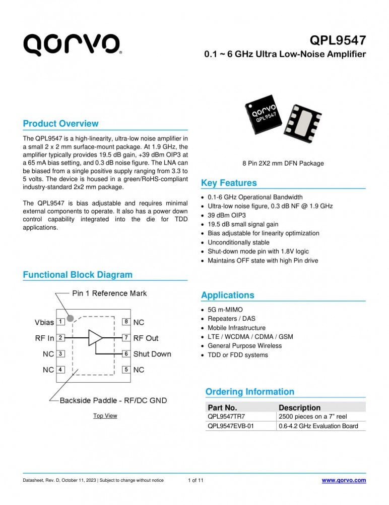 QPL9547 datasheet page 1