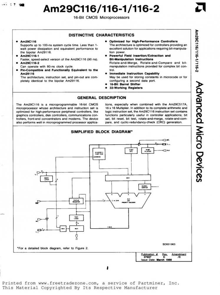 AM29C116-1JC datasheet page 1