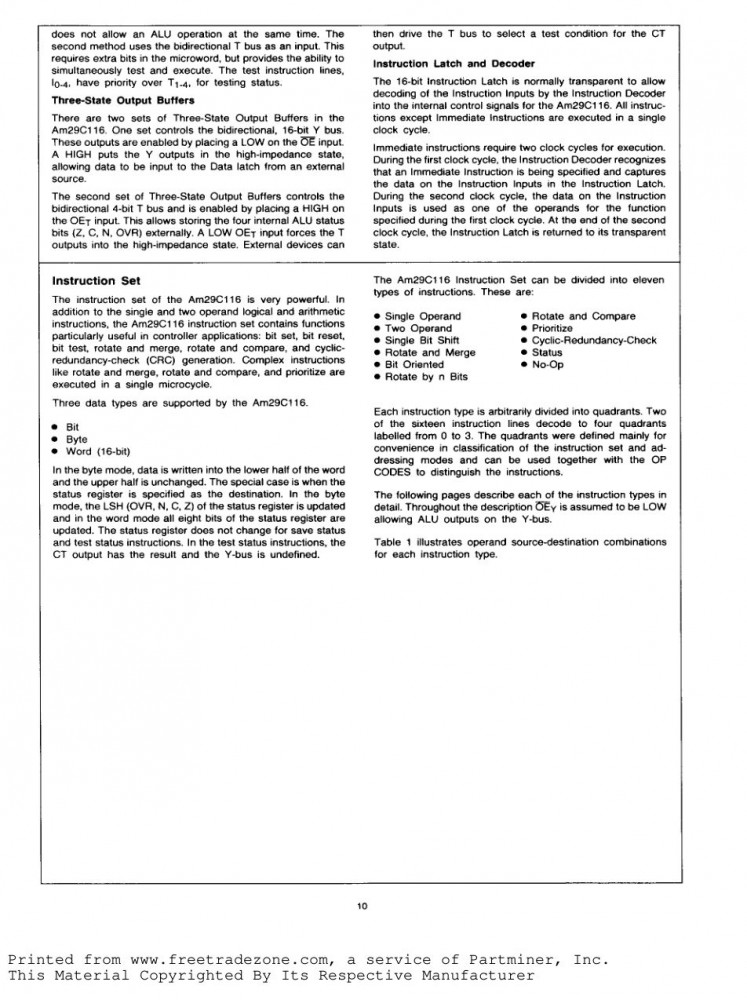 AM29C116-1JC datasheet page 10