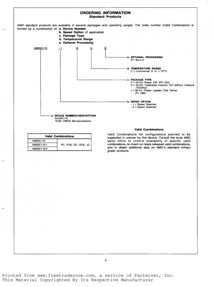 AM29C116-1JC datasheet page 5