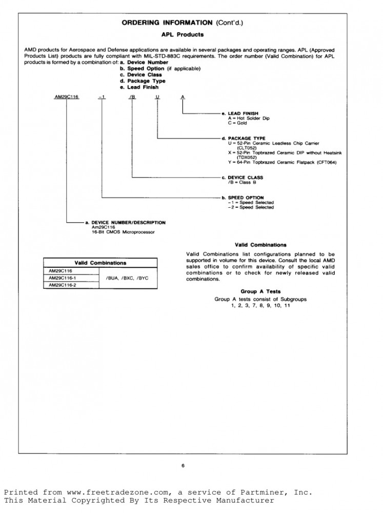 AM29C116-1JC datasheet page 6
