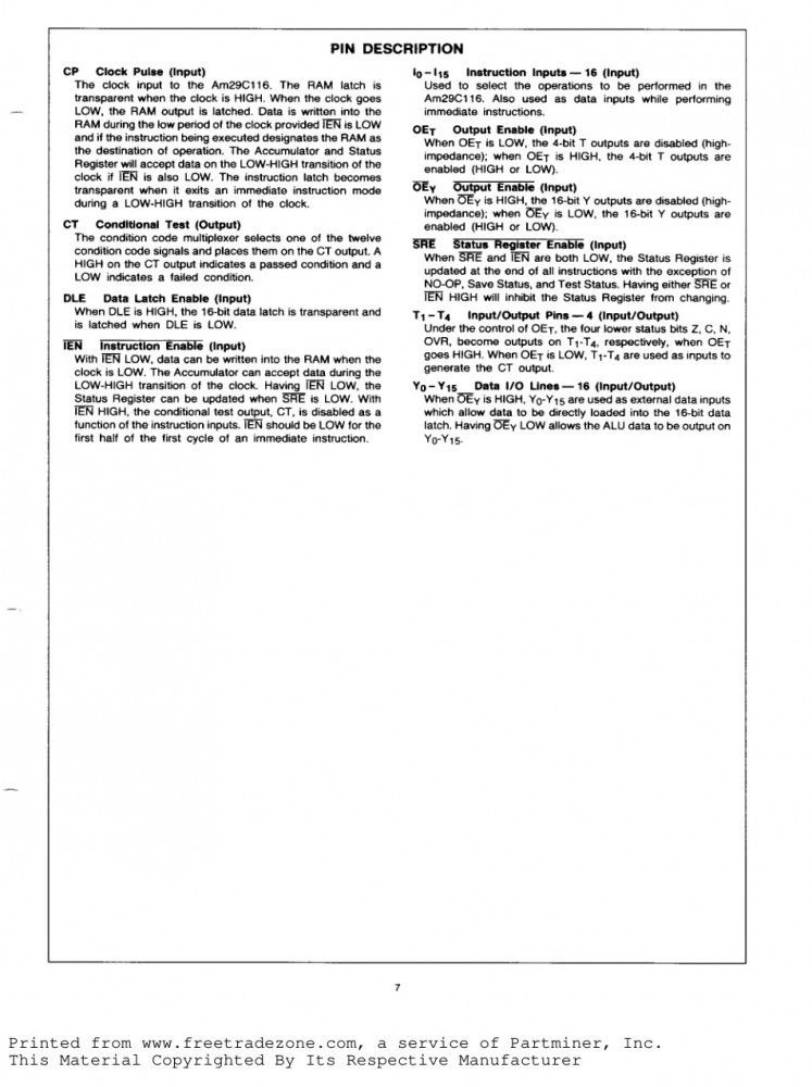 AM29C116-1JC datasheet page 7