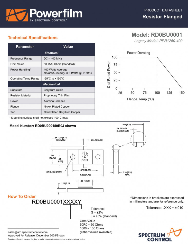 Spectrum Control RD0BU0001 series technical documentation image