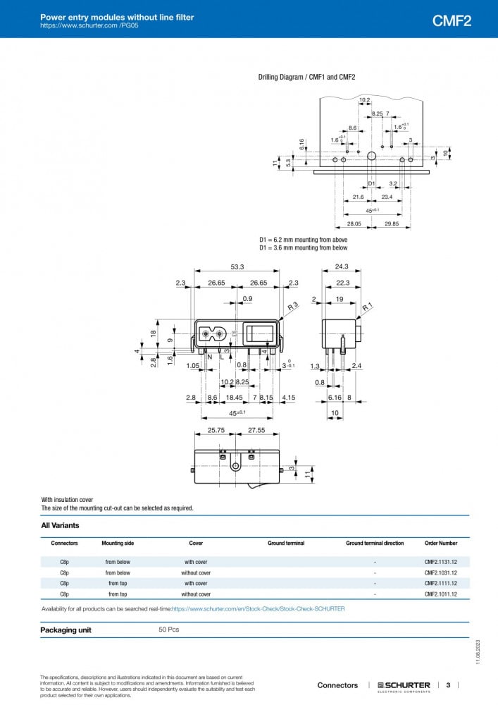 SCHURTER CMF2.1031.12 technical document page 3