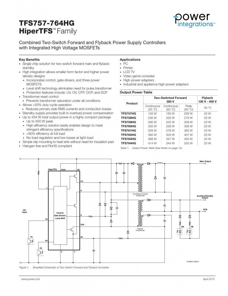 TFS759HG technical document page 1