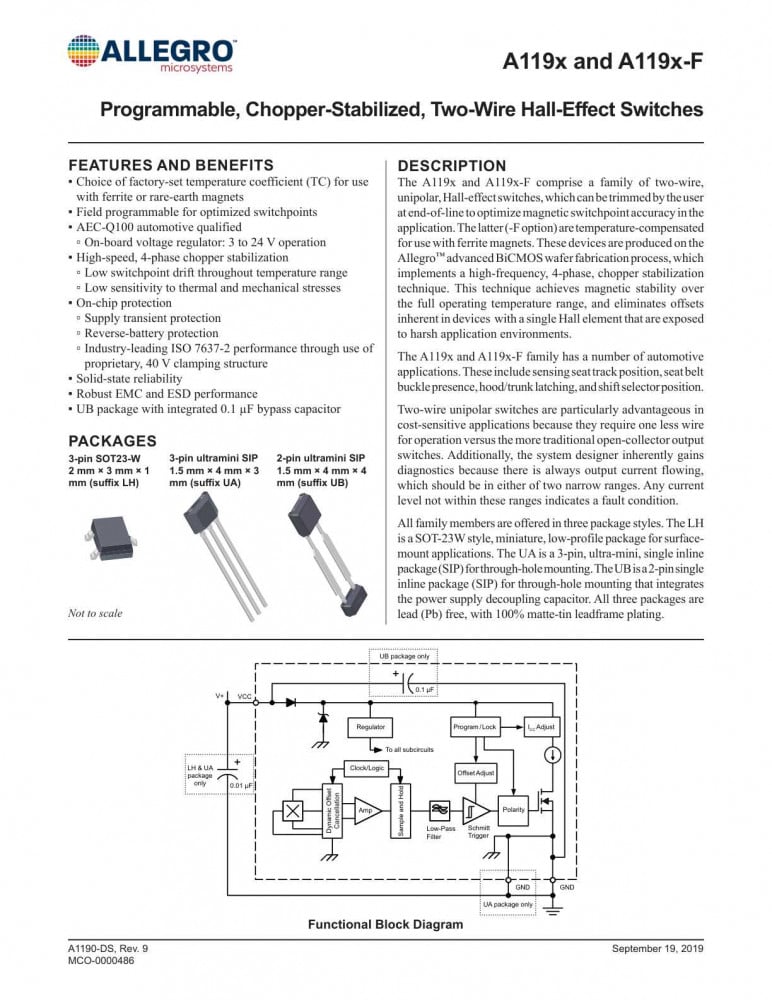 A1193 datasheet page 1