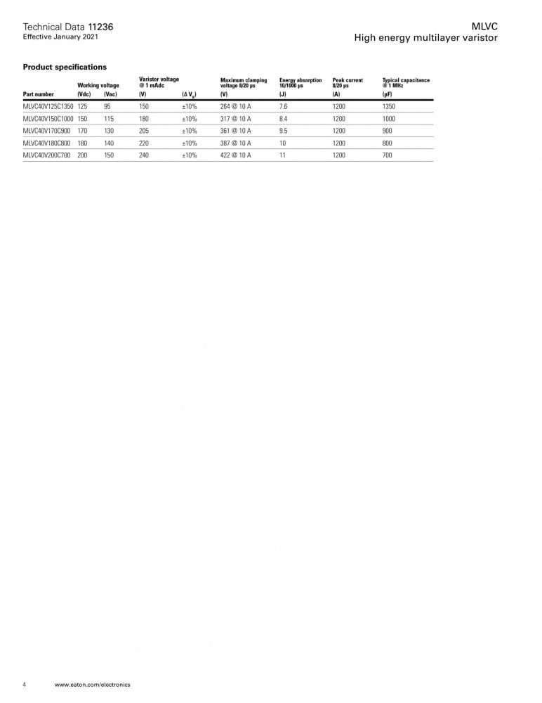 EATON MLVC datasheet page 4