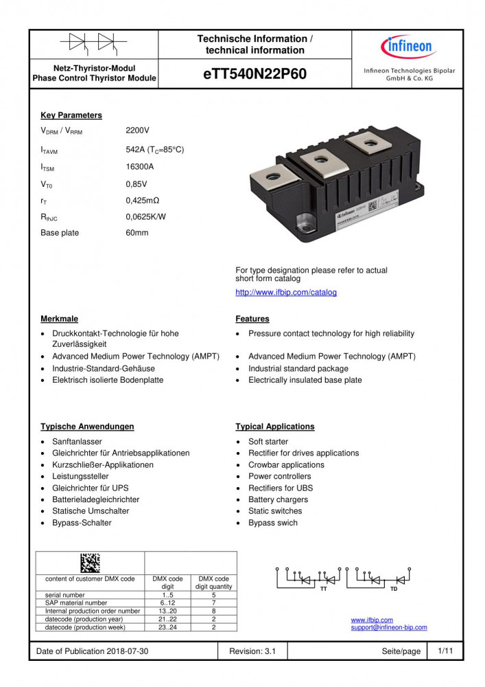 ETD540N22P60 datasheet page 1