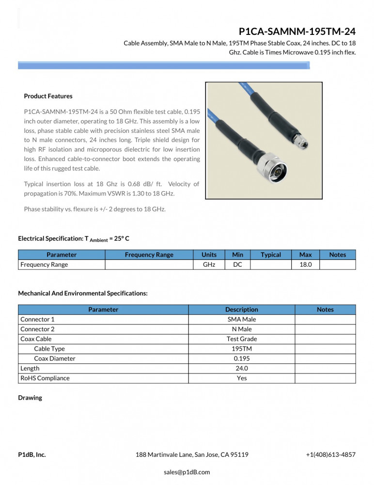 P1CA-SAMNM-195TM-24 technical document page 1