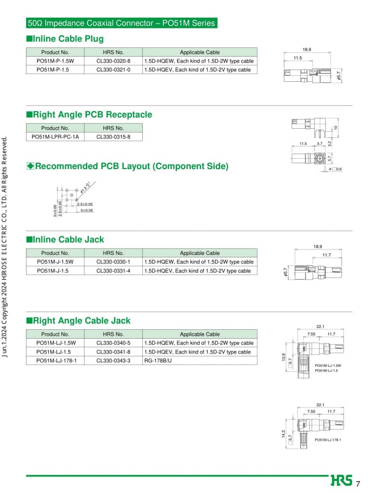 HRS PO21M series datasheet page 7