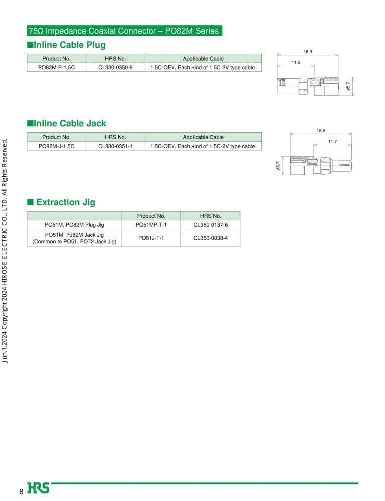 HRS PO21M series datasheet page 8